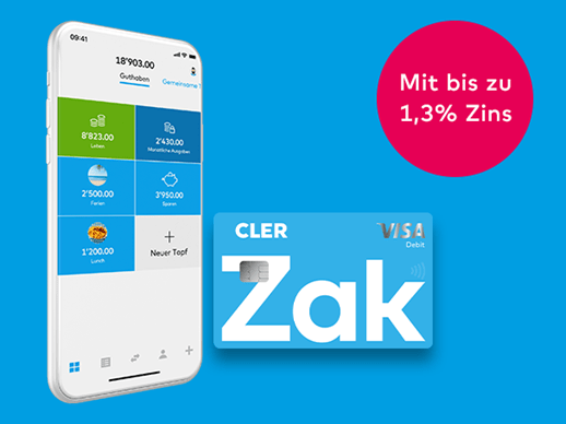 Zak - Die App der Bank Cler für deine Finanzen und mehr.