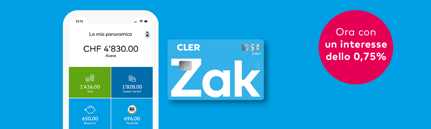 Zak – L’app della Banca Cler per le finanze e molto altro